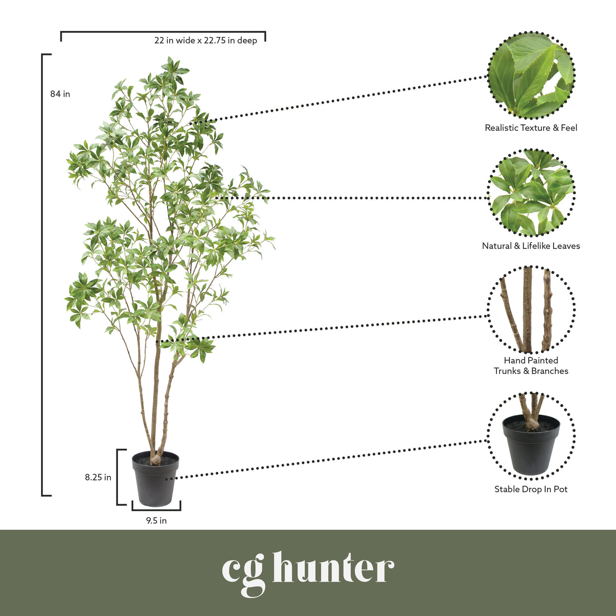 7' Artificial Laurel Tree | CG Hunter