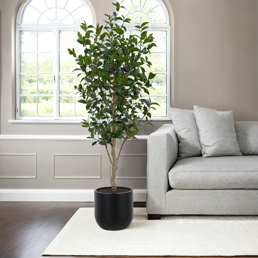 7' Lifelike Faux Potted Laurel Tree by CG Hunter - Elegant Indoor ...