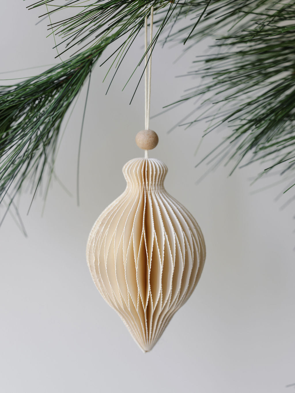 Charming Hand-Cut Paper Ornaments Set of 4 with Wood Bead Topper and ...