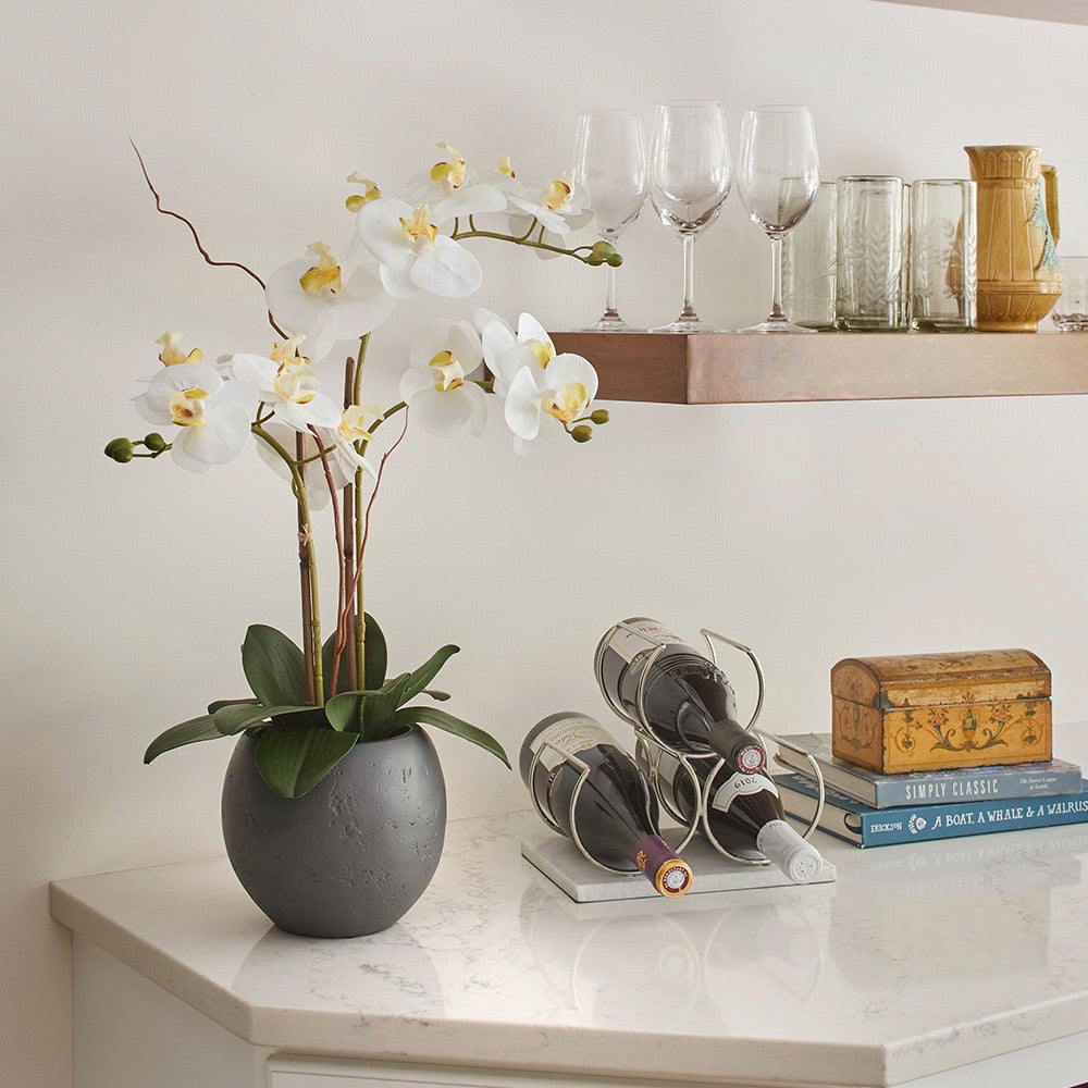 Premium Faux White Double Stem Orchid | CG Hunter | Luxury Faux Plants